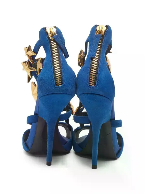 GIUSEPPE ZANOTTI Suede Star Embellished Cage Stiletto Sandals