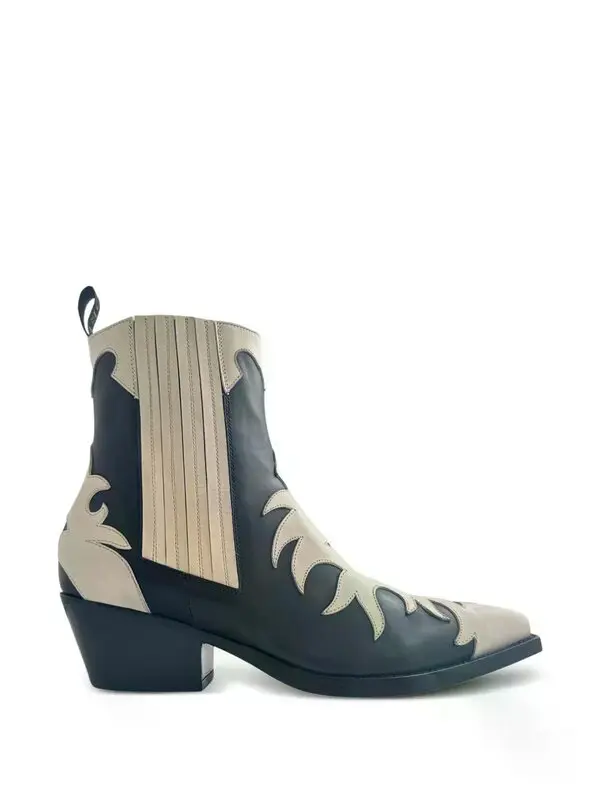 Sartore Two-tone Western Boots - Black