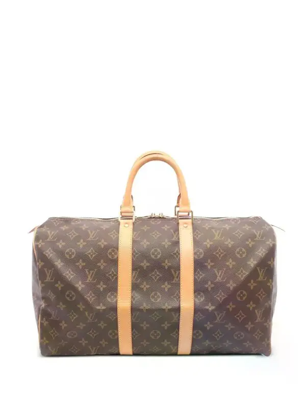 LOUIS VUITTON 2001 45 Monogram Keepall Luggage Bag - Brown