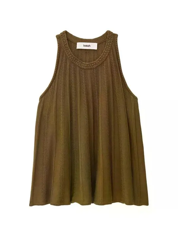 Ba&sh Serres Pointelle-knit Tank Top - Brown
