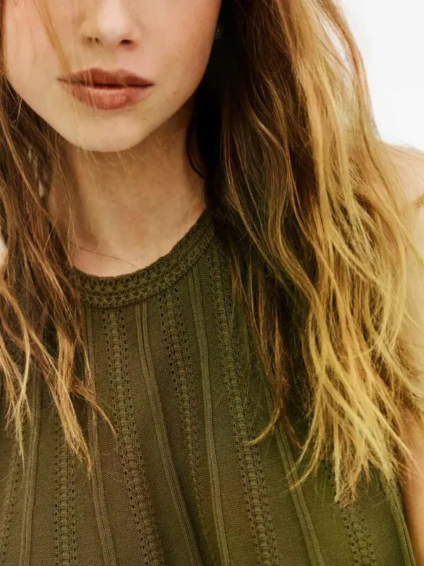 Ba&sh Serres Pointelle-knit Tank Top