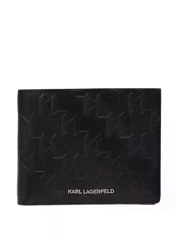 Karl Lagerfeld Monogram Perforated Wallet - Black