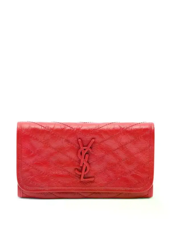 Saint Laurent 2000s Niki Chevron-quilted Wallet - Red