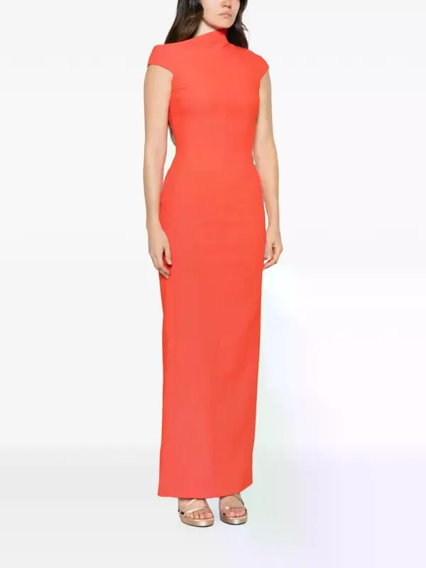 Solace London Arion High-neck Cap-sleeve Maxi Dress