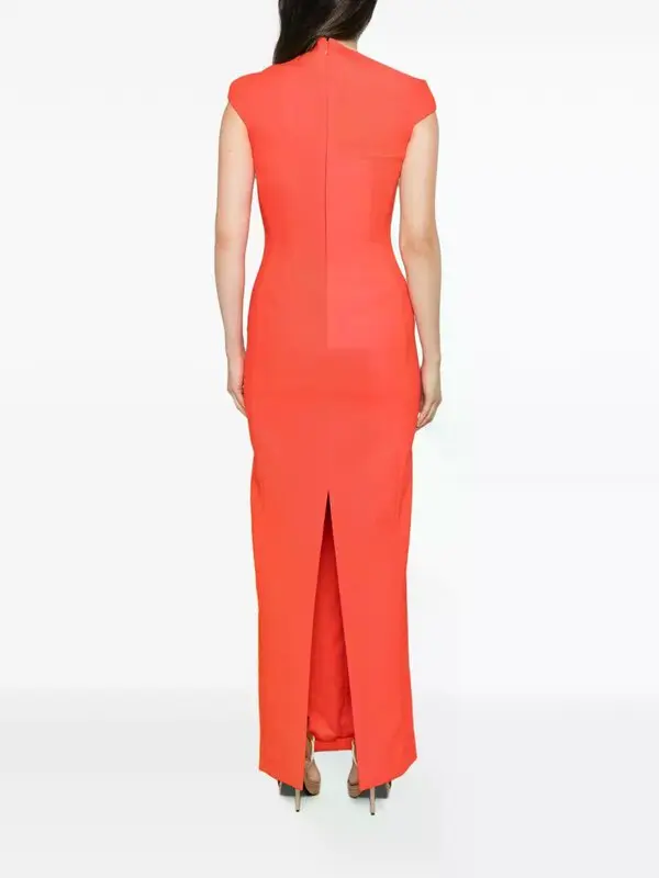 Solace London Arion High-neck Cap-sleeve Maxi Dress