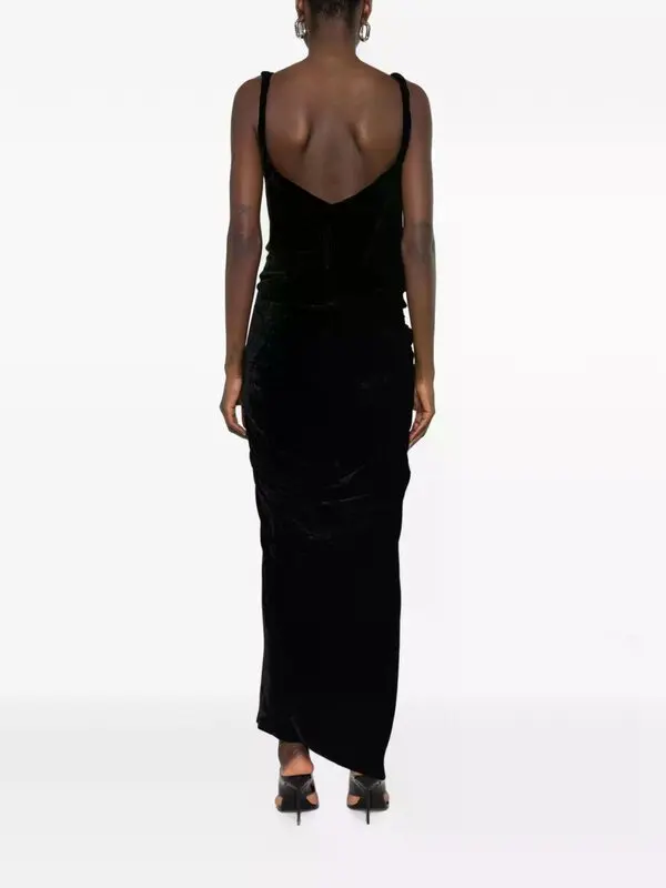 Rick Owens Draped Velvet Maxi Dress