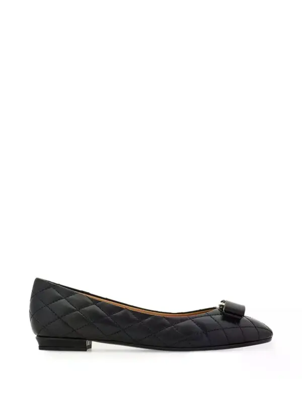 FERRAGAMO Quilted Varina Ballet Flat - Black