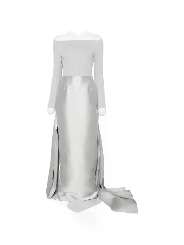 Solace London Off-shoulder Draped Gown Maxi Dress