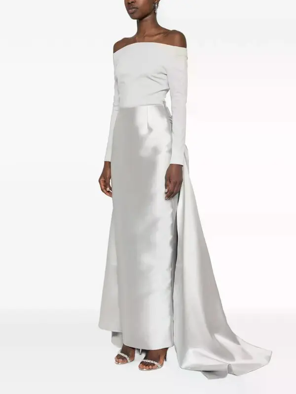 Solace London Off-shoulder Draped Gown Maxi Dress