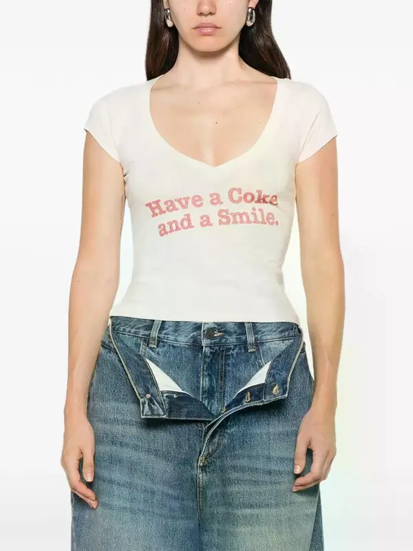 RE/DONE Coca-cola Slogan-print V-neck T-shirt
