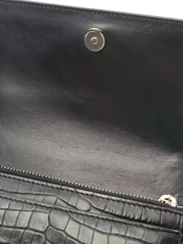 Saint Laurent 2010s Sunset Croc-embossed Shoulder Bag