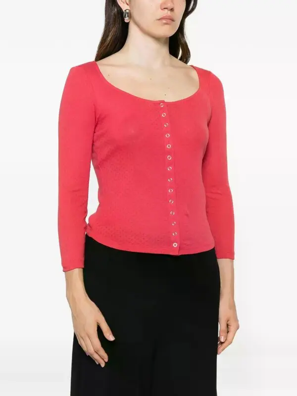 RE/DONE X Hanes Pointelle-knit Snap-button Top