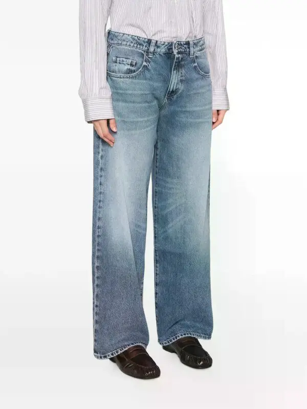 ICON DENIM LOS ANGELES Faded Wide-leg Jeans