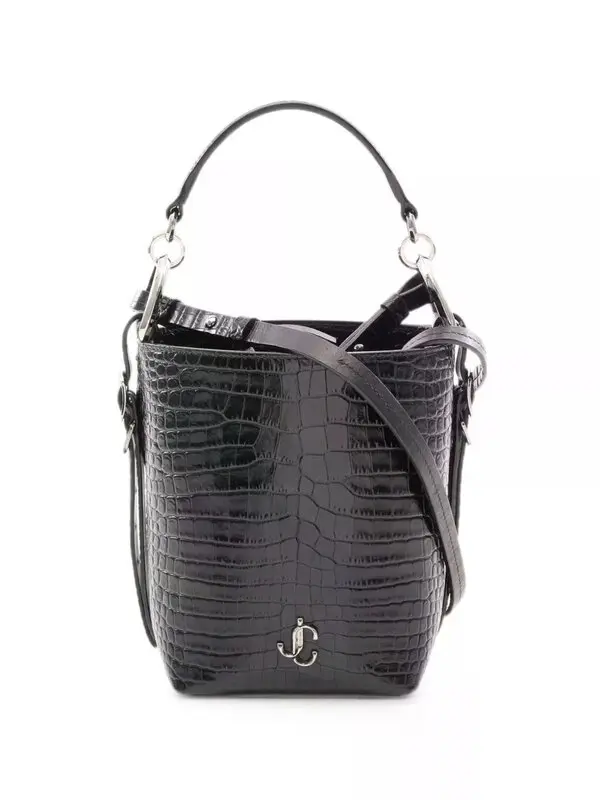 JIMMY CHOO 2000s Varenne Crocodile-embossed Mini Bag - Black