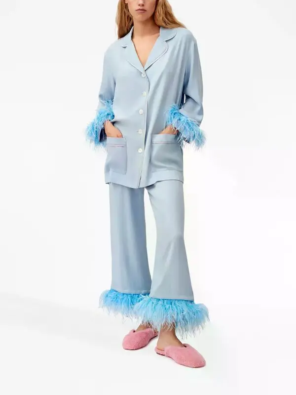 Sleeper Feather-trim Pyjamas