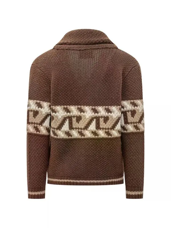 RAKKI Jacquard-knit Shawl-collar Cardigan
