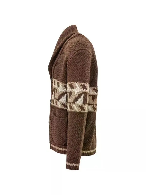 RAKKI Jacquard-knit Shawl-collar Cardigan