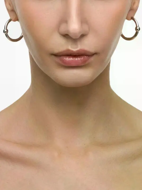 POCHE PARIS Harmony Bead-embellished Hoop Earrings - Silver