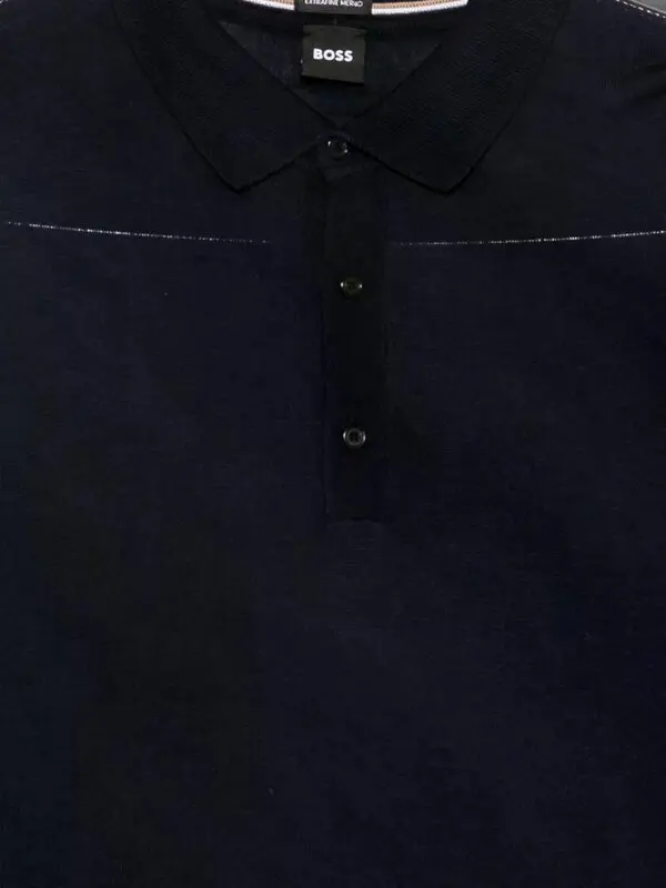 BOSS Polo-collar Long-sleeve Sweater