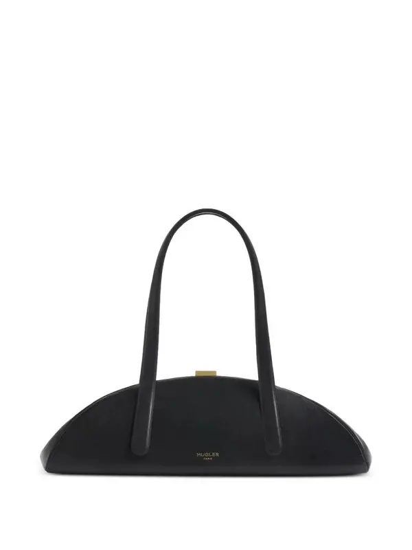 MUGLER Lua Leather Shoulder Bag - Black