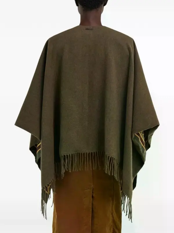 FERRAGAMO Feline Print Cashmere And Silk Reversible Cape