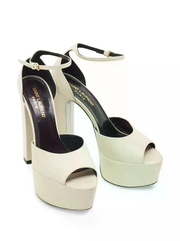 Saint Laurent Jodie Platform Sandals - Neutrals