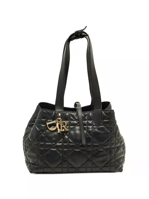 Dior 2023 Medium Toujours Macrocannage Tote Bag - Black