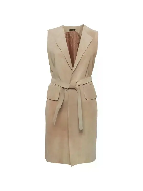 THE ROW Open-front Belted Sleeveless Coat