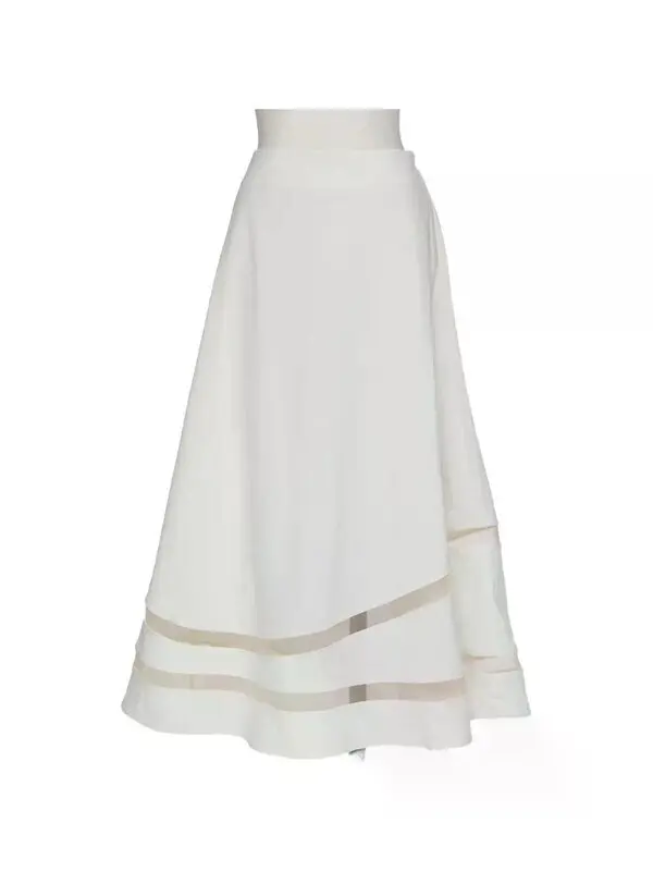 MULLER OF YOSHIOKUBO Jellyfish Panelled A-line Midi Skirt - Neutrals