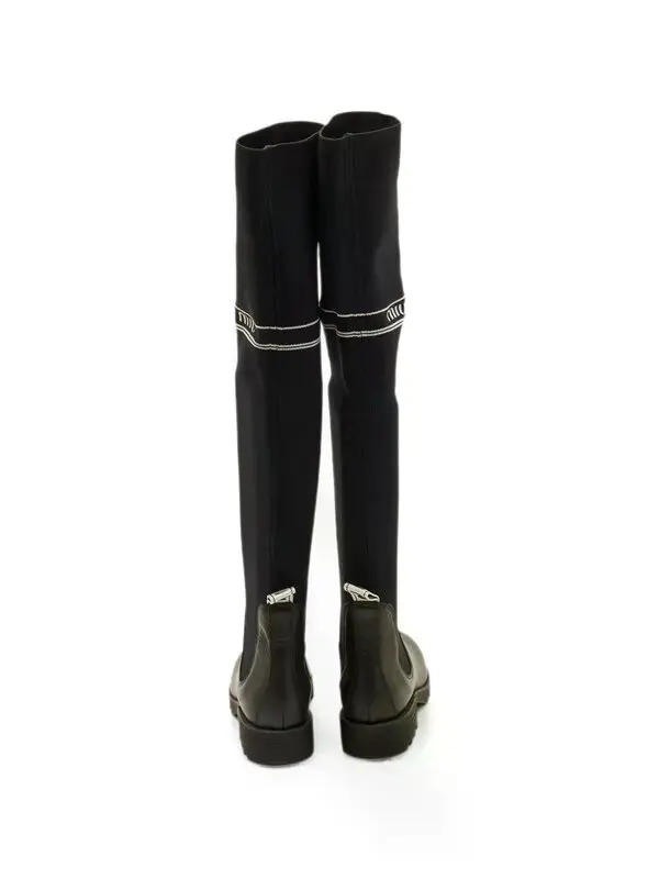 Miu Miu Knit Leather Boots