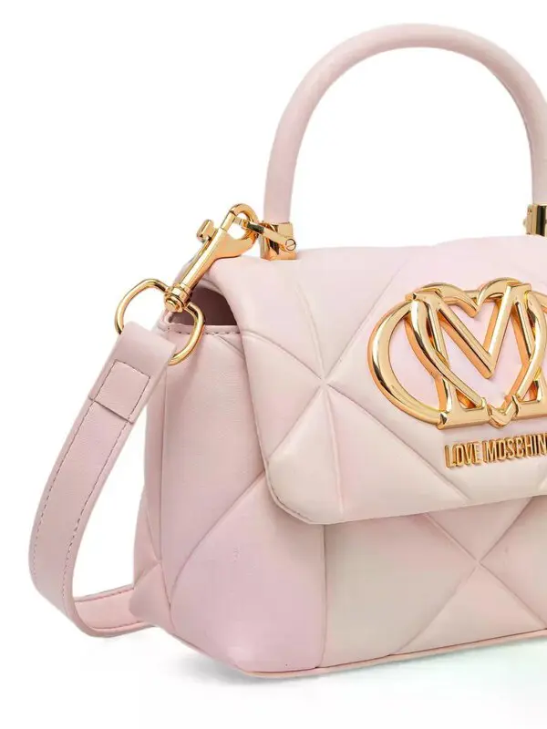 Moschino Quilted Heart-logo Tote Bag