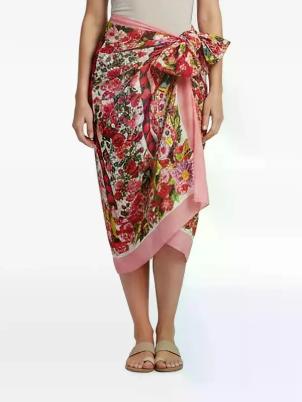 Dolce & Gabbana Floral-print Pareo - Red
