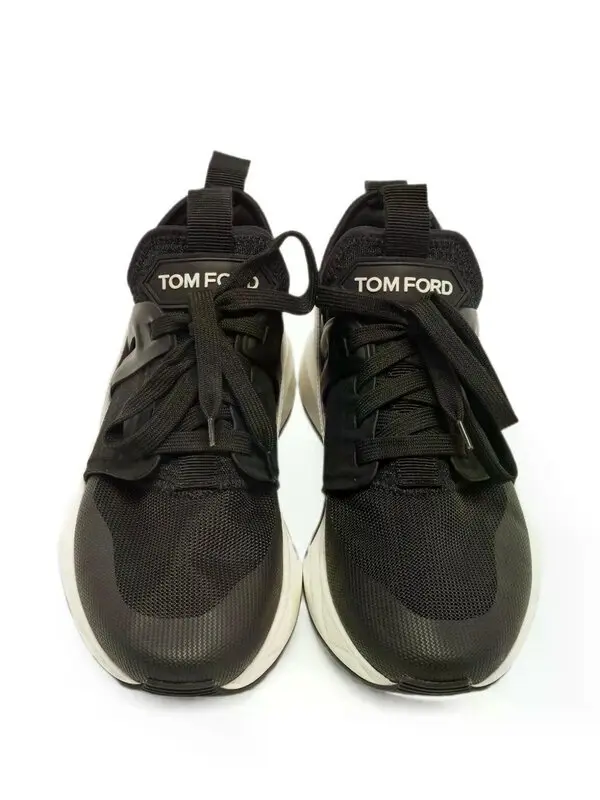 TOM FORD Jago Lace-up Sneakers With Logo Patch - Black
