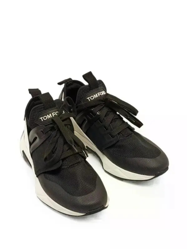 TOM FORD Jago Lace-up Sneakers With Logo Patch - Black