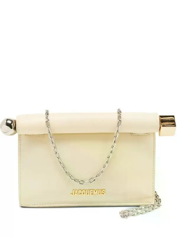 Jacquemus Pochette Rond Carré La Petite Clutch Bag - Neutrals