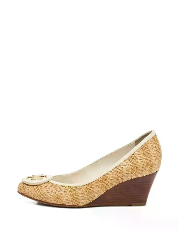 Tory Burch Reva Woven Wedge Pumps - Neutrals