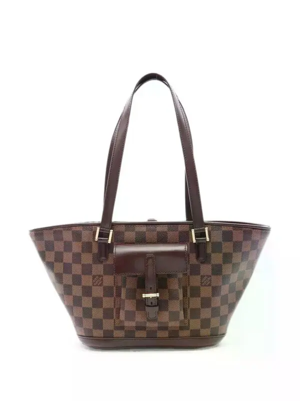 LOUIS VUITTON 2009 Damier Ebène Manosque Pm Tote Bag