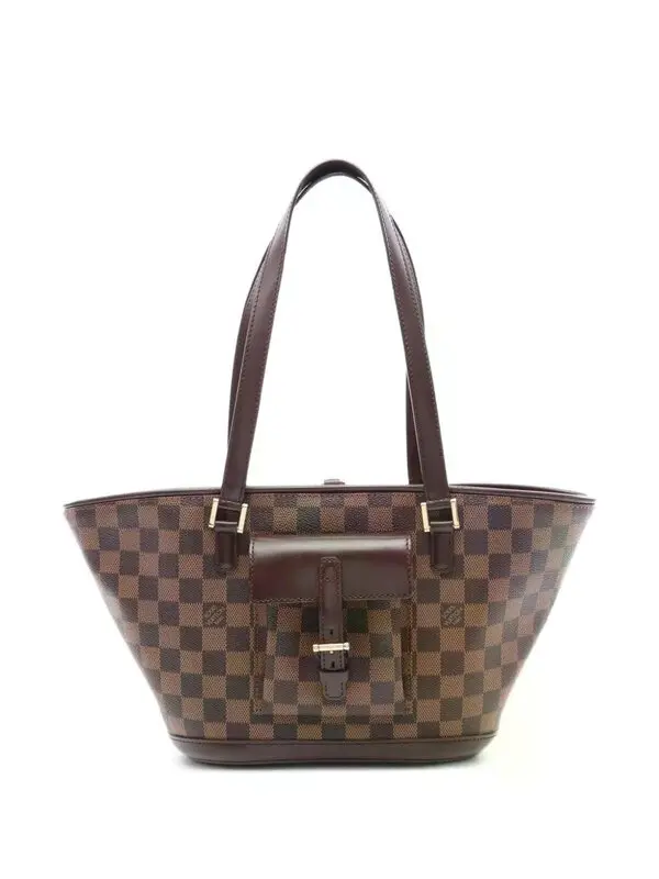 LOUIS VUITTON 2009 Damier Ebène Manosque Pm Tote Bag - Brown