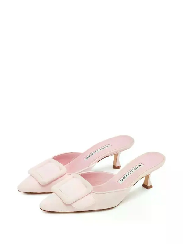 Manolo Blahnik Maysale Suede Mules