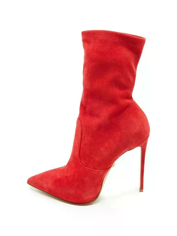 LE SILLA Pointed-toe Suede Ankle Boots - Red