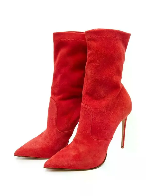 LE SILLA Pointed-toe Suede Ankle Boots