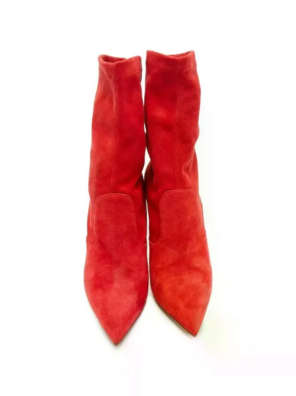 LE SILLA Pointed-toe Suede Ankle Boots