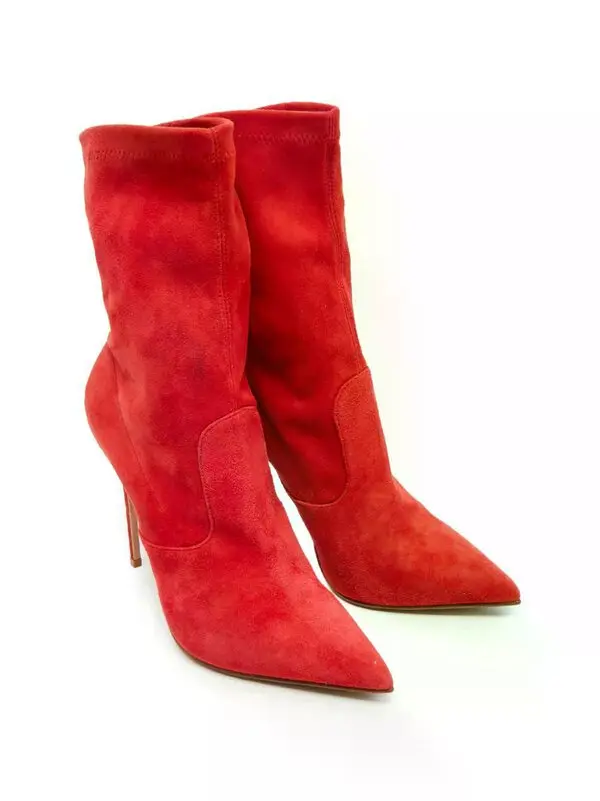 LE SILLA Pointed-toe Suede Ankle Boots