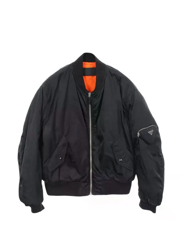 Prada Re-nylon Logo Plate Bomber Jacket
