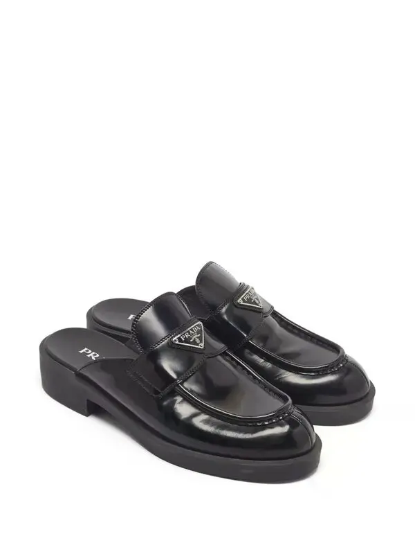 Prada Spazzolato Leather Mules
