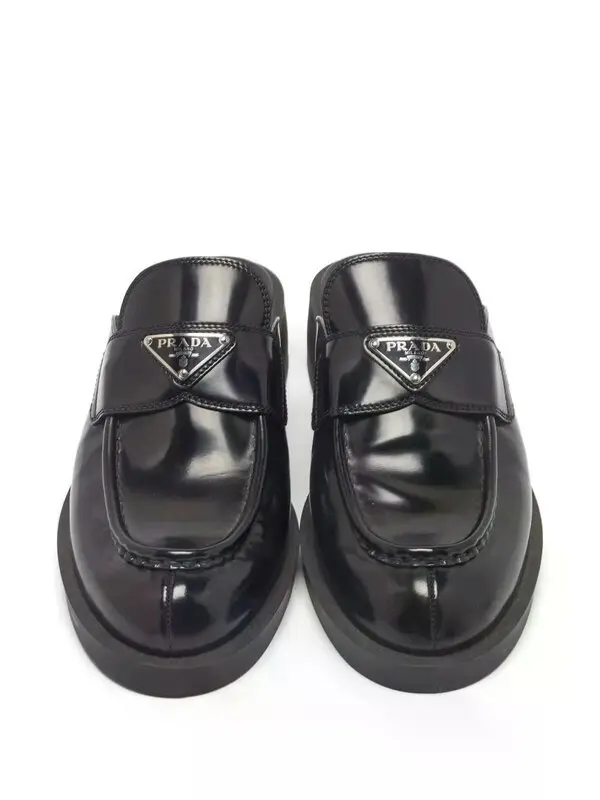 Prada Spazzolato Leather Mules