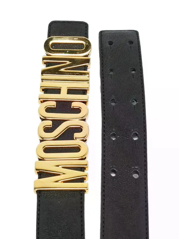 Moschino Classic Logo-plaque Leather Belt