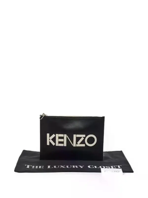 Kenzo Logo-print Leather Pouch