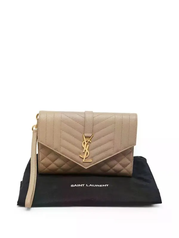 Saint Laurent 2023 Envelope Mix Matelassé Clutch Bag