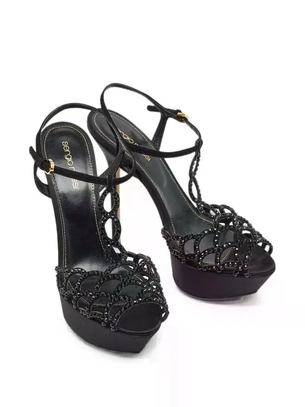 SERGIO ROSSI Embellished Ankle-strap Sandals